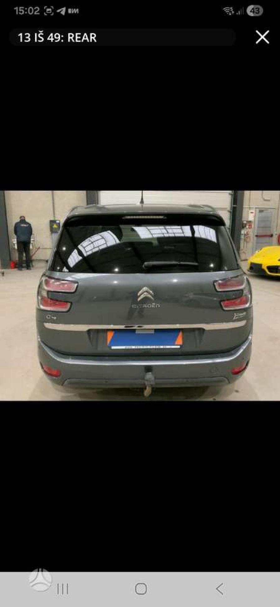 Grey Citroen Grand C4 Picasso 2014 in Kaunas, with an engine capacity of 1.56 L and mileage of 234 thousand km for 5700 €, photo 4 on AUTOMOTO.COM.LV