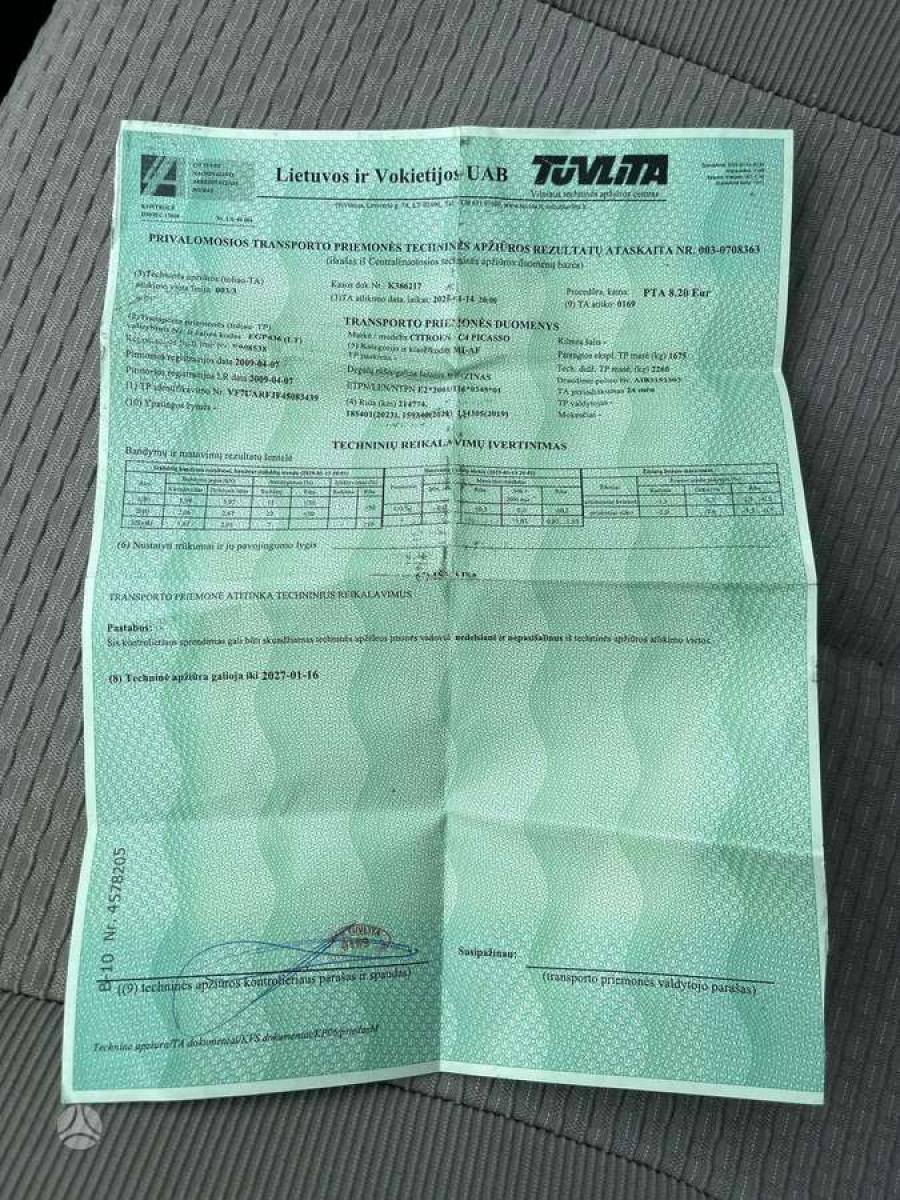 Sarkans Citroen Grand C4 Picasso 2008 Viļņa, ar dzinēja tilpumu 2.00 L un nobraukumu 230 tūkst. km par 2300 €, foto 31 vietnē AUTOMOTO.COM.LV