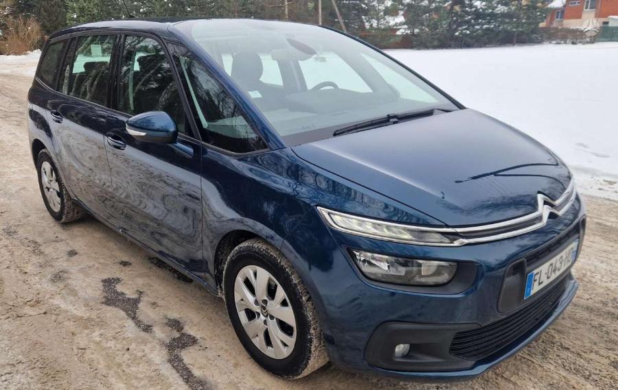 Blue Citroen Grand C4 SpaceToure 2019 in Panevezys, with an engine capacity of 1.20 L and mileage of 89 thousand km for 6700 €, photo 3 on AUTOMOTO.COM.LV