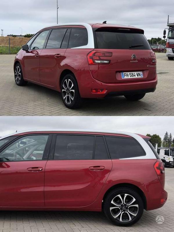 Red Citroen Grand C4 SpaceToure 2019 in Taurage, with an engine capacity of 1.50 L and mileage of 197 thousand km for 7500 €, photo 6 on AUTOMOTO.COM.LV
