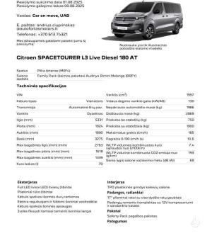 Grey Citroen space-tourer 2025 in Klaipeda, with an engine capacity of 2.00 L and mileage of 20 thousand km for 32500 €, photo 21 on AUTOMOTO.COM.LV