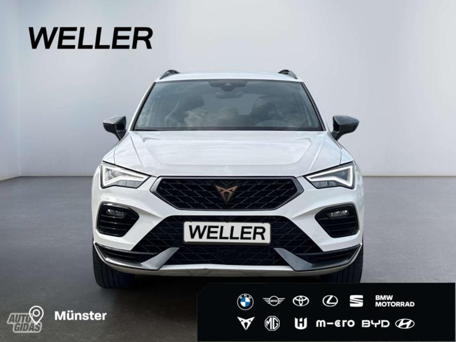 White Cupra ateca 2023 in Kaunas, with an engine capacity of 2.00 L and mileage of 22 thousand km for 32587 €, photo 2 on AUTOMOTO.COM.LV