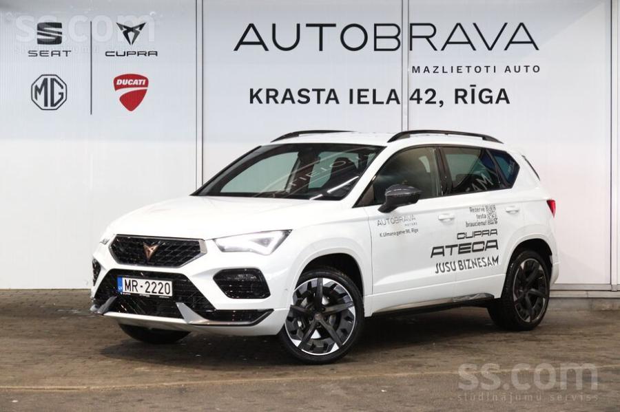 Белый Cupra ateca 2025 в Рига, объемом двигателя 2.00 л и пробегом 18 тыс. км за 36490 €, фото 1 на AUTOMOTO.COM.LV
