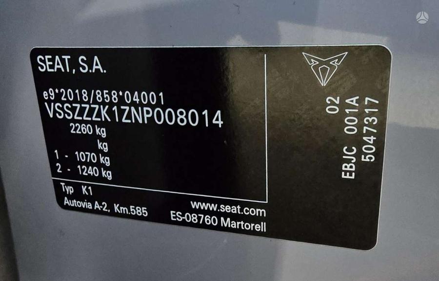 Pelēks Cupra Born 2023 Šauļi, ar dzinēja tilpumu 0.00 L un nobraukumu 46 tūkst. km par 24500 €, foto 31 vietnē AUTOMOTO.COM.LV