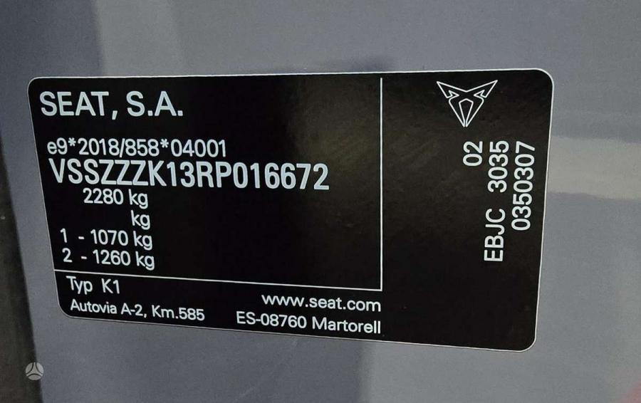 Pelēks Cupra Born 2024 Šauļi, ar dzinēja tilpumu 0.00 L un nobraukumu 79 tūkst. km par 23500 €, foto 31 vietnē AUTOMOTO.COM.LV