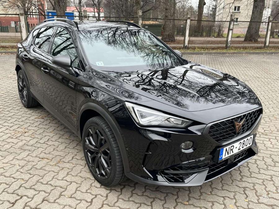 Black Cupra Formentor 2023 in Riga, with an engine capacity of 1.98 L and mileage of 16 thousand km for 32000 €, photo 1 on AUTOMOTO.COM.LV