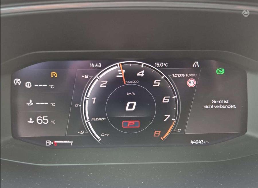 Black Cupra Formentor 2023 in Klaipeda, with an engine capacity of 2.48 L and mileage of 45 thousand km for 18100 €, photo 8 on AUTOMOTO.COM.LV