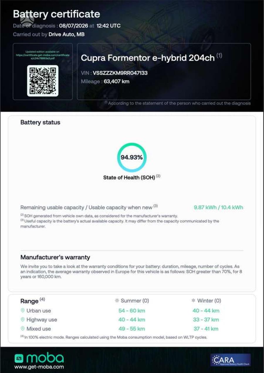 Черный Cupra Formentor 2023 в Вильнюс, объемом двигателя 1.40 л и пробегом 63 тыс. км за 23490 €, фото 9 на AUTOMOTO.COM.LV