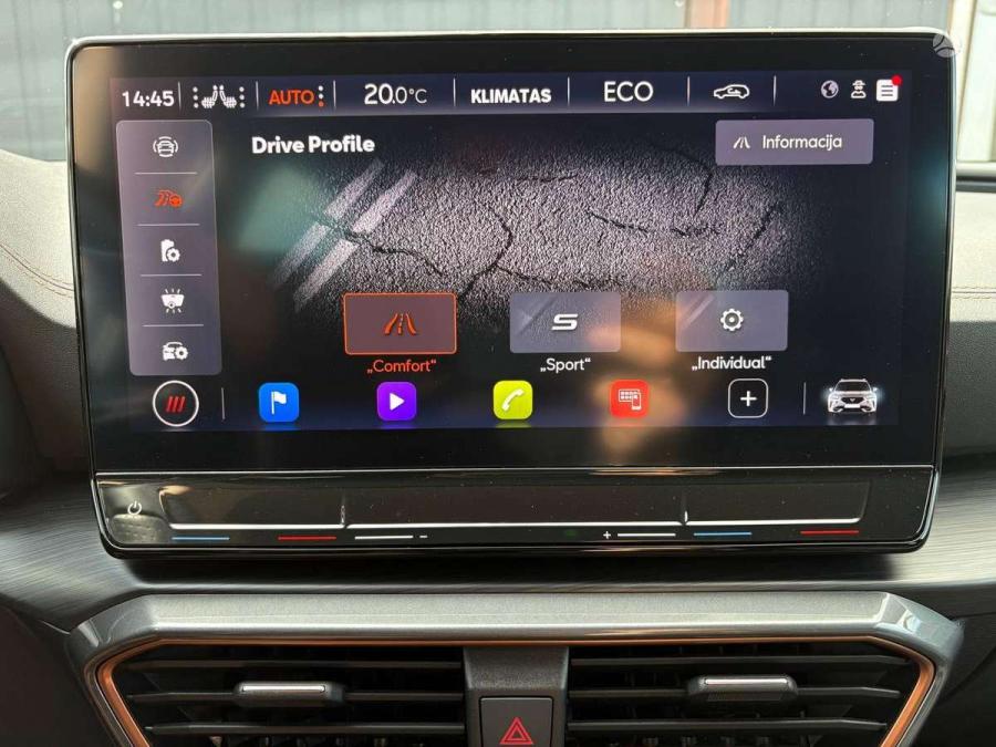 Black Cupra Formentor 2023 in Vilnius, with an engine capacity of 1.40 L and mileage of 70 thousand km for 22990 €, photo 27 on AUTOMOTO.COM.LV