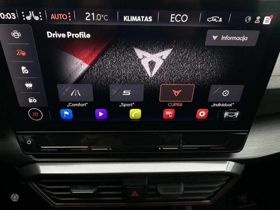 Черный Cupra Formentor 2023 в Вильнюс, объемом двигателя 1.40 л и пробегом 99 тыс. км за 23950 €, фото 15 на AUTOMOTO.COM.LV