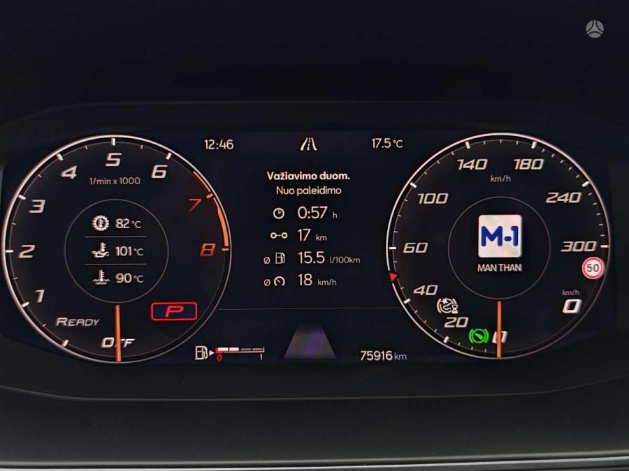Black Cupra Formentor 2023 in Vilnius, with an engine capacity of 1.98 L and mileage of 76 thousand km for 27000 €, photo 35 on AUTOMOTO.COM.LV