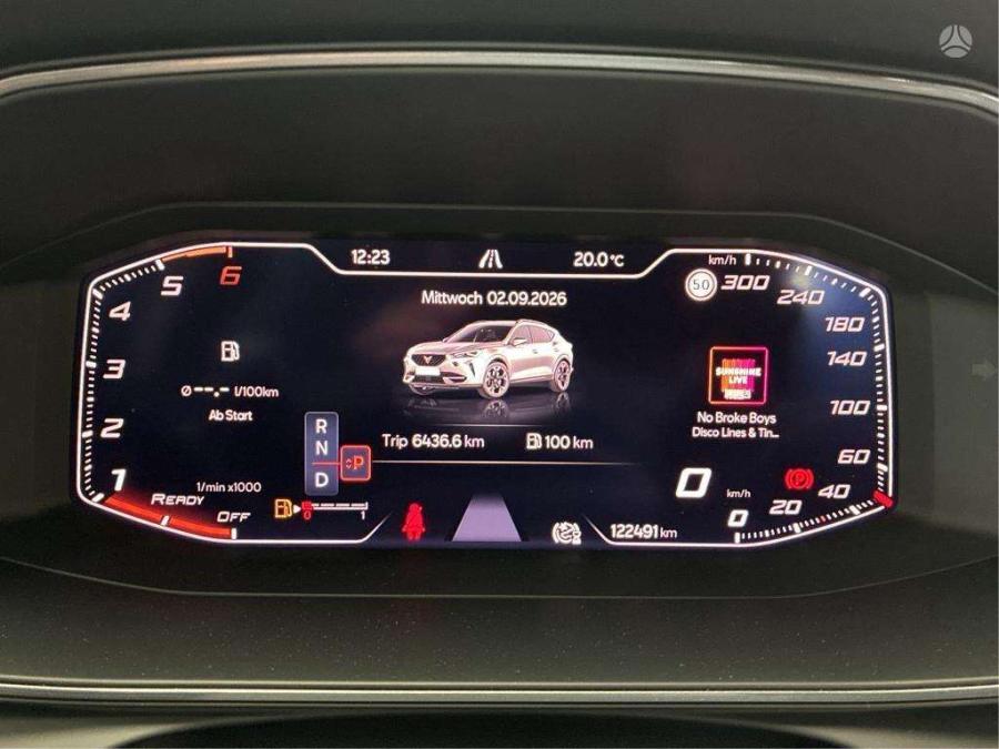Black Cupra Formentor 2023 in Vilnius, with an engine capacity of 1.97 L and mileage of 122 thousand km for 21200 €, photo 18 on AUTOMOTO.COM.LV