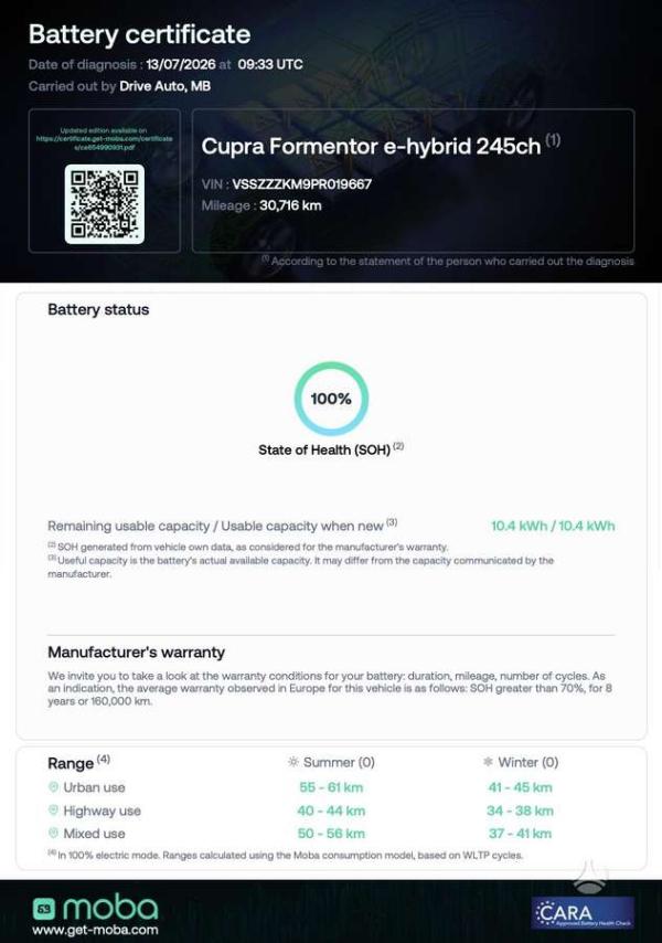 Серый Cupra Formentor 2022 в Вильнюс, объемом двигателя 1.40 л и пробегом 31 тыс. км за 25900 €, фото 8 на AUTOMOTO.COM.LV