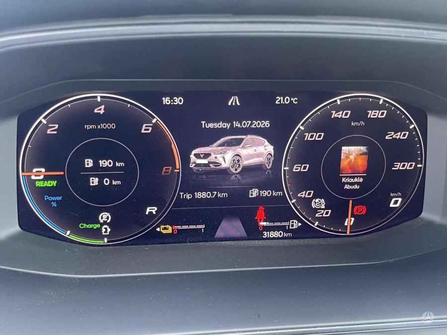 Grey Cupra Formentor 2022 in Vilnius, with an engine capacity of 1.40 L and mileage of 32 thousand km for 24500 €, photo 15 on AUTOMOTO.COM.LV