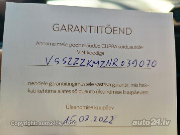 Серый Cupra Formentor 2022 в Таллин, объемом двигателя 2.00 л и пробегом 50 тыс. км за 30700 €, фото 11 на AUTOMOTO.COM.LV