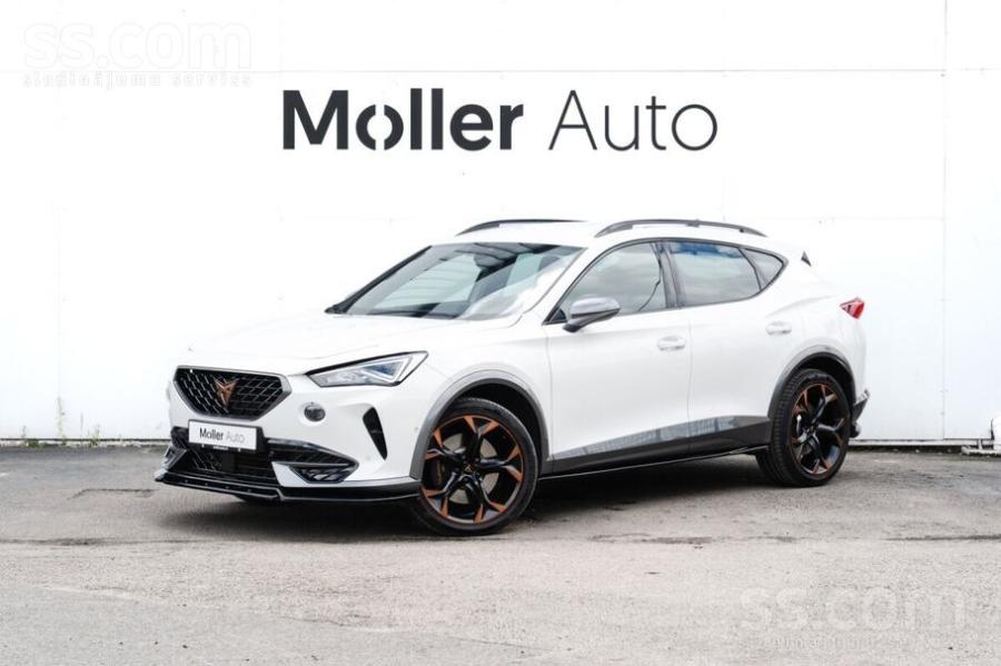 White Cupra Formentor 2021 in Riga, with an engine capacity of 2.00 L and mileage of 87 thousand km for 24500 €, photo 1 on AUTOMOTO.COM.LV