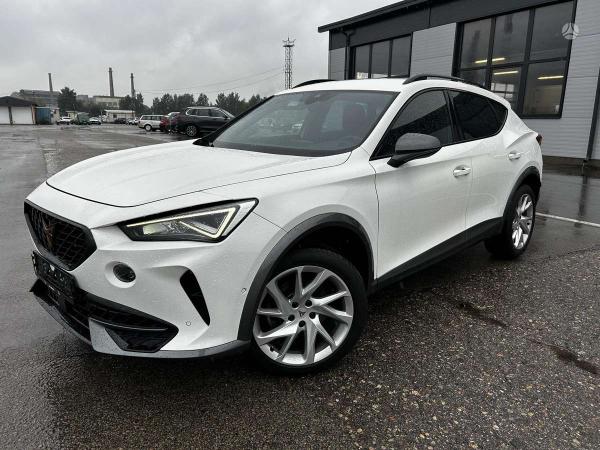 White Cupra Formentor 2022 in Panevezys, with an engine capacity of 1.97 L and mileage of 74 thousand km for 21300 €, photo 1 on AUTOMOTO.COM.LV