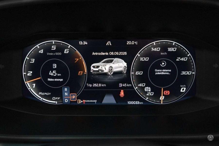White Cupra Formentor 2022 in Vilnius, with an engine capacity of 1.50 L and mileage of 100 thousand km for 23900 €, photo 13 on AUTOMOTO.COM.LV