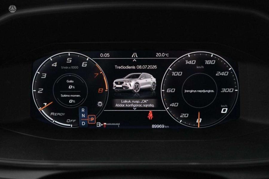 White Cupra Formentor 2023 in Vilnius, with an engine capacity of 1.50 L and mileage of 90 thousand km for 23900 €, photo 12 on AUTOMOTO.COM.LV