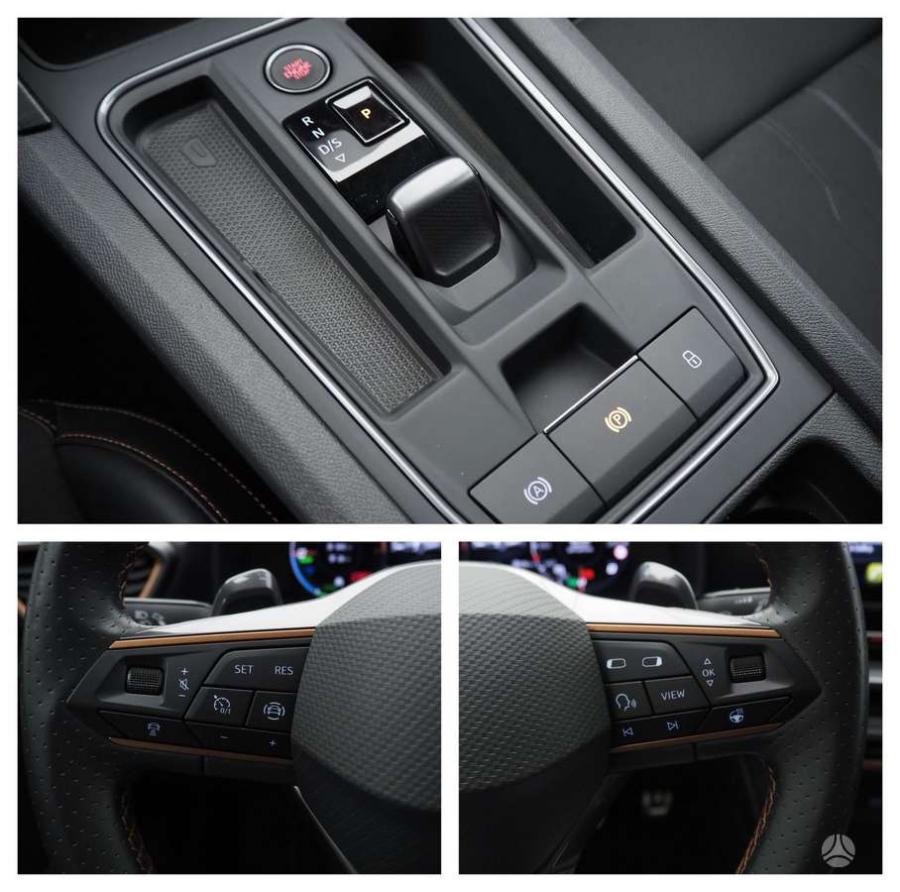 Black Cupra Leon 2021 in Vilnius, with an engine capacity of 1.40 L and mileage of 26 thousand km for 22100 €, photo 14 on AUTOMOTO.COM.LV