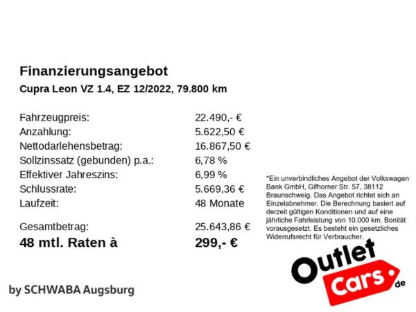 Grey Cupra Leon 2022 in Kaunas, with an engine capacity of 1.40 L and mileage of 80 thousand km for 25353 €, photo 4 on AUTOMOTO.COM.LV