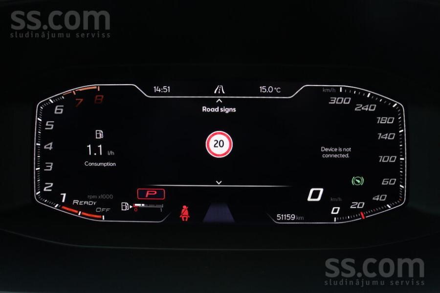 Grey Cupra Leon 2022 in Riga, with an engine capacity of 2.00 L and mileage of 51 thousand km for 26990 €, photo 12 on AUTOMOTO.COM.LV