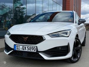 White Cupra Leon 2024 in Utena, with an engine capacity of 1.97 L and mileage of 61 thousand km for 18600 €, photo  on AUTOMOTO.COM.LV