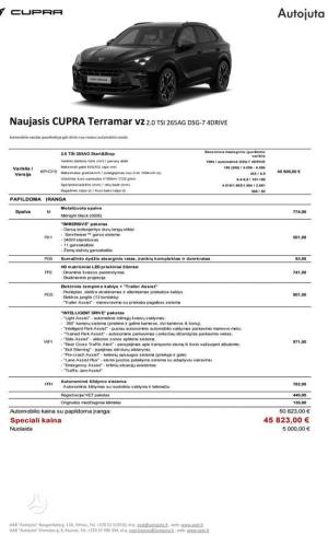 Melns Cupra Terramar 2025 Mažeikiai, ar dzinēja tilpumu 1.98 L un nobraukumu 3 tūkst. km par 43900 €, foto 12 vietnē AUTOMOTO.COM.LV