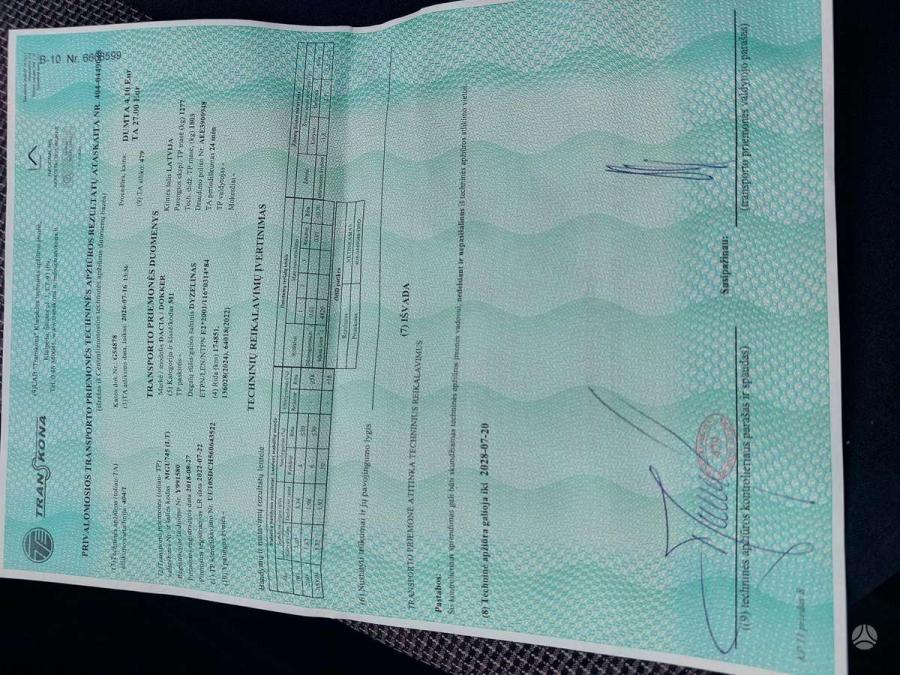 Белый Дачия Доккер 2018 в Паланга, объемом двигателя 1.46 л и пробегом 176 тыс. км за 5100 €, фото 10 на AUTOMOTO.COM.LV