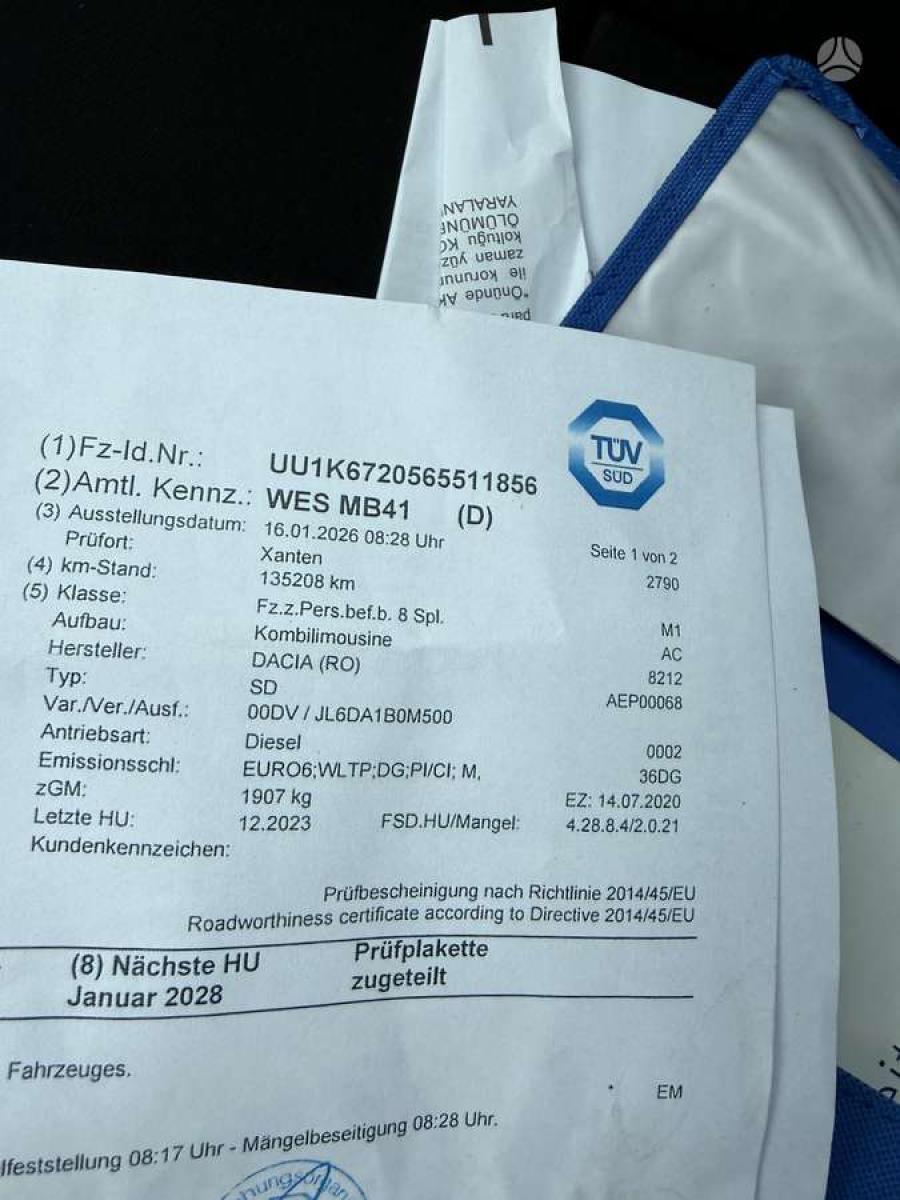 Balts Dacia Dokker 2020 Jurbarkas, ar dzinēja tilpumu 1.46 L un nobraukumu 145 tūkst. km par 5444 €, foto 17 vietnē AUTOMOTO.COM.LV