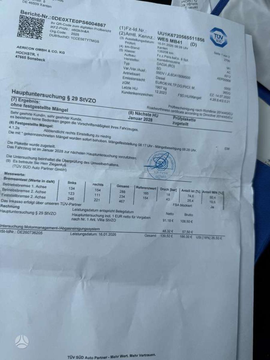 Balts Dacia Dokker 2020 Jurbarkas, ar dzinēja tilpumu 1.46 L un nobraukumu 145 tūkst. km par 5444 €, foto 18 vietnē AUTOMOTO.COM.LV