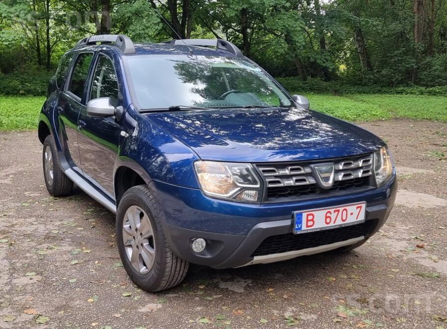 Blue Dacia Duster 2016 in Riga, with an engine capacity of 1.50 L and mileage of 239 thousand km for 5950 €, photo 1 on AUTOMOTO.COM.LV