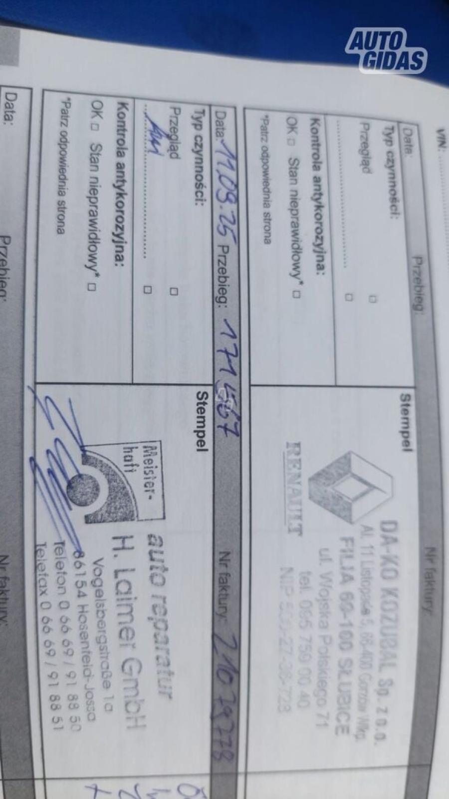 Dacia Duster 2013 in Kaunas, with an engine capacity of 1.60 L and mileage of 181 thousand km for 3300 €, photo 15 on AUTOMOTO.COM.LV