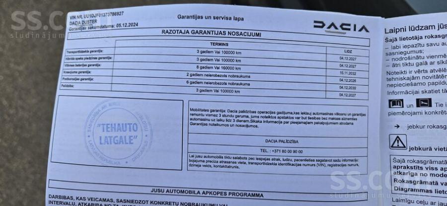 Zaļš Dacia Duster 2024 Daugavpils, ar dzinēja tilpumu 1.50 L un nobraukumu 31 tūkst. km par 17999 €, foto 13 vietnē AUTOMOTO.COM.LV