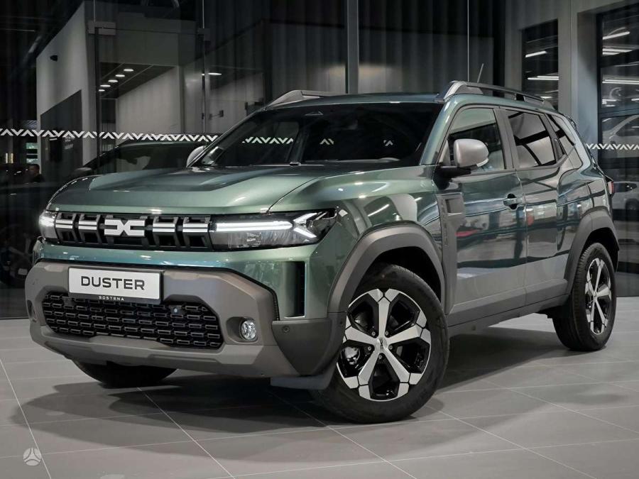 Green Dacia Duster 2026 in Kaunas, with an engine capacity of 1.20 L and mileage of 0 thousand km for 24140 €, photo 1 on AUTOMOTO.COM.LV
