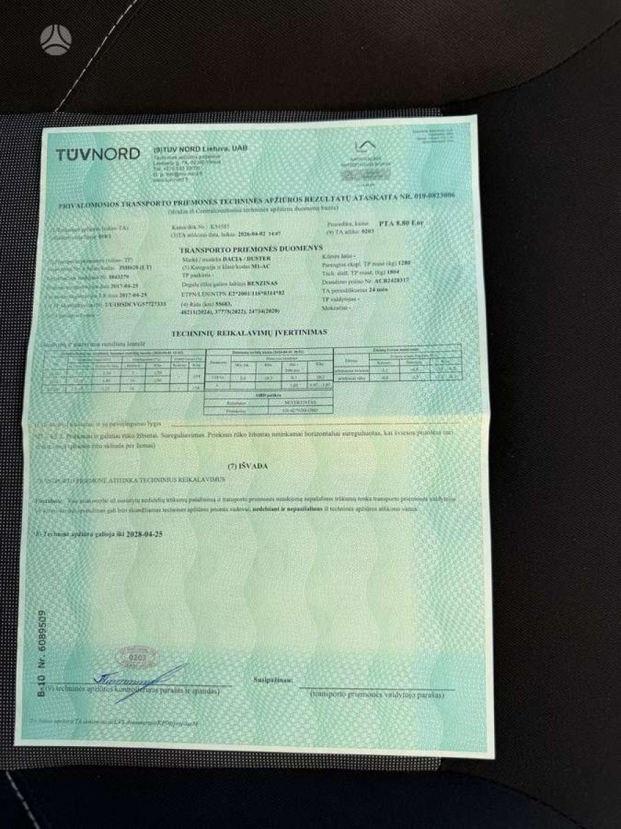 Grey Dacia Duster 2017 in Vilnius, with an engine capacity of 1.60 L and mileage of 57 thousand km for 8350 €, photo 19 on AUTOMOTO.COM.LV