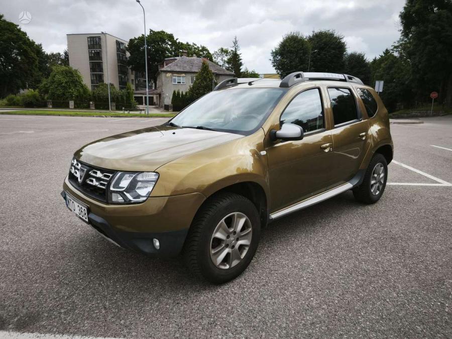 Yellow Dacia Duster 2016 in Telschi, with an engine capacity of 1.60 L and mileage of 199 thousand km for 3850 €, photo 1 on AUTOMOTO.COM.LV