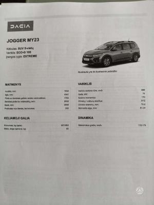 Zaļš Dacia Jogger 2023 Kaišiadorys, ar dzinēja tilpumu 1.00 L un nobraukumu 43 tūkst. km par 14999 €, foto 27 vietnē AUTOMOTO.COM.LV