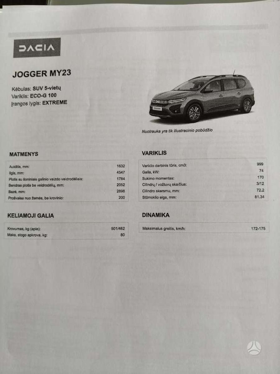 Zaļš Dacia Jogger 2023 Kaišiadorys, ar dzinēja tilpumu 1.00 L un nobraukumu 43 tūkst. km par 14999 €, foto 27 vietnē AUTOMOTO.COM.LV