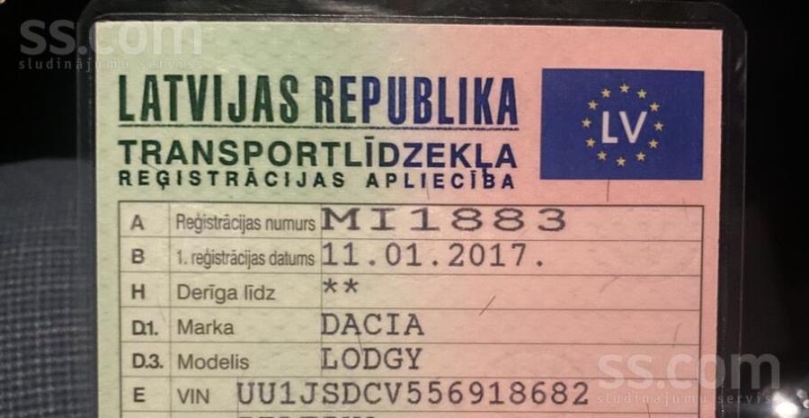 Синий Дачия Лоджи 2017 в Рига, объемом двигателя 1.60 л и пробегом 0 тыс. км за 4999 €, фото 21 на AUTOMOTO.COM.LV