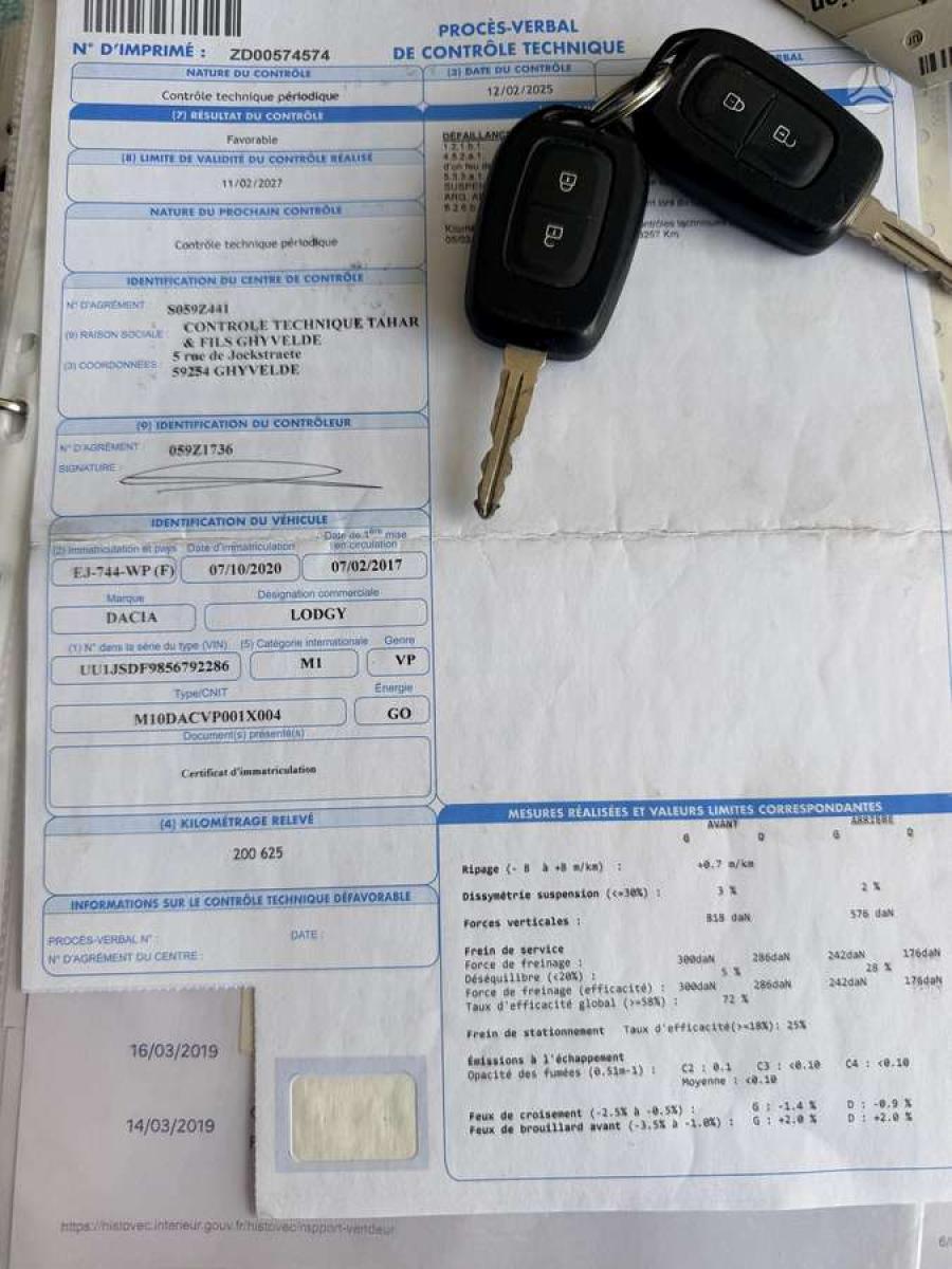 Синий Дачия Лоджи 2017 в Таураге, объемом двигателя 1.46 л и пробегом 229 тыс. км за 5999 €, фото 34 на AUTOMOTO.COM.LV