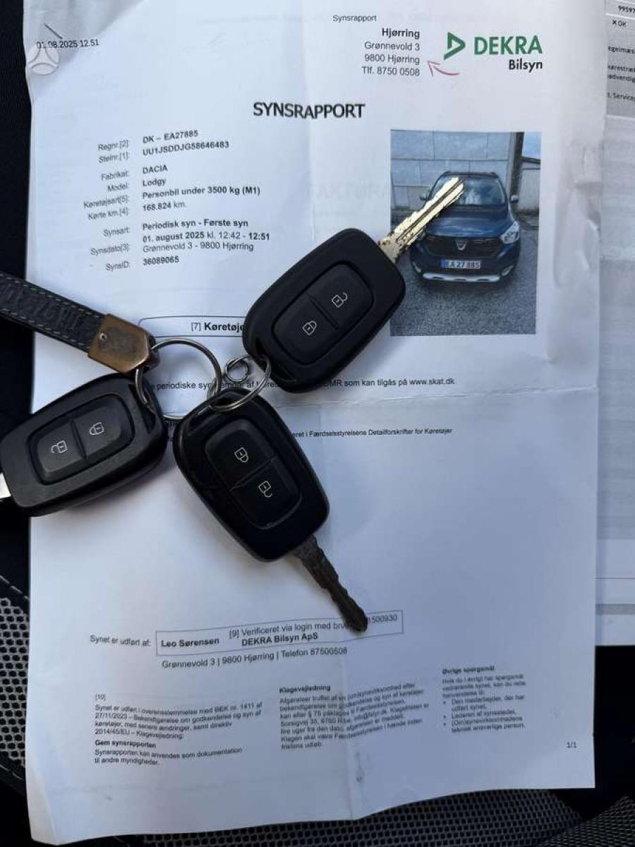 Blue Dacia Lodgy 2017 in Klaipeda, with an engine capacity of 1.46 L and mileage of 181 thousand km for 5600 €, photo 16 on AUTOMOTO.COM.LV
