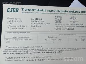 Dacia Logan 2017 Rīga, ar dzinēja tilpumu 1.50 L un nobraukumu 218 tūkst. km par 4200 €, foto 18 vietnē AUTOMOTO.COM.LV