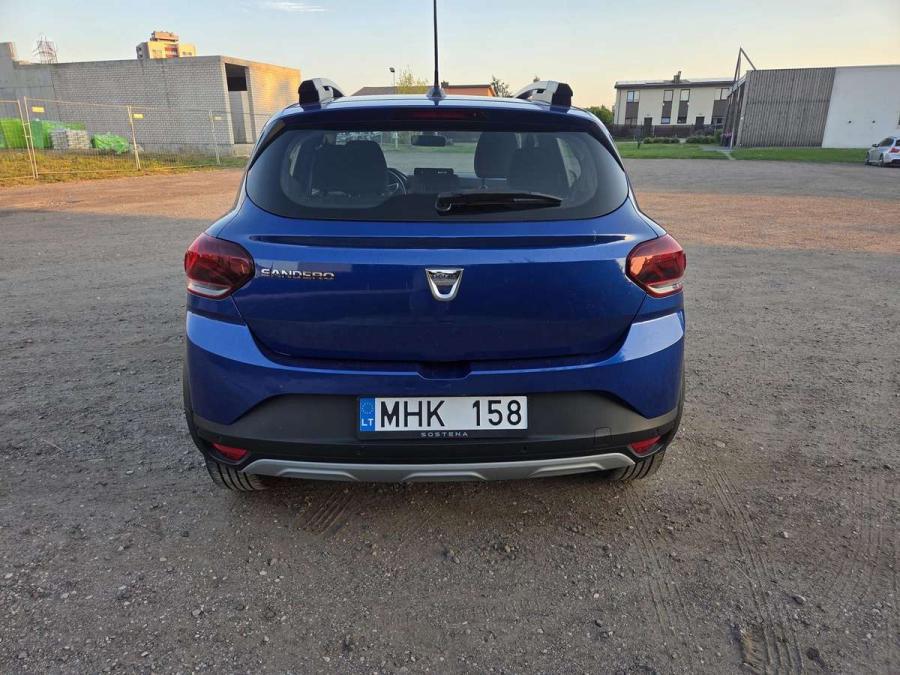 Blue Dacia Sandero 2022 in Kaunas, with an engine capacity of 1.00 L and mileage of 73 thousand km for 10900 €, photo 7 on AUTOMOTO.COM.LV