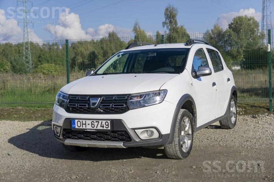 White Dacia Sandero 2019 in Riga, with an engine capacity of 0.90 L and mileage of 147 thousand km for 7290 €, photo 1 on AUTOMOTO.COM.LV