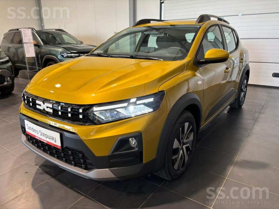 Yellow Dacia Sandero 2026 in Liepaja, with an engine capacity of 1.20 L and mileage of 0 thousand km for 19940 €, photo 3 on AUTOMOTO.COM.LV