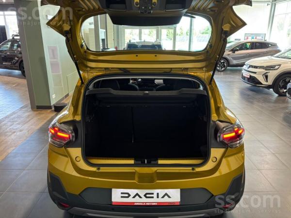 Yellow Dacia Sandero 2026 in Liepaja, with an engine capacity of 1.20 L and mileage of 0 thousand km for 19940 €, photo 10 on AUTOMOTO.COM.LV
