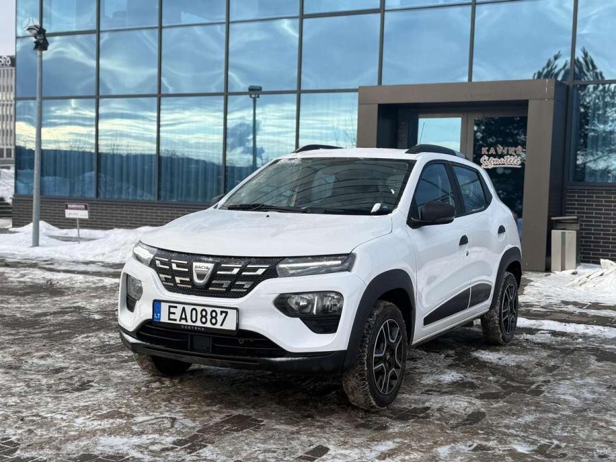White Dacia Spring 2022 in Vilnius, with an engine capacity of 0.00 L and mileage of 40 thousand km for 6500 €, photo 1 on AUTOMOTO.COM.LV