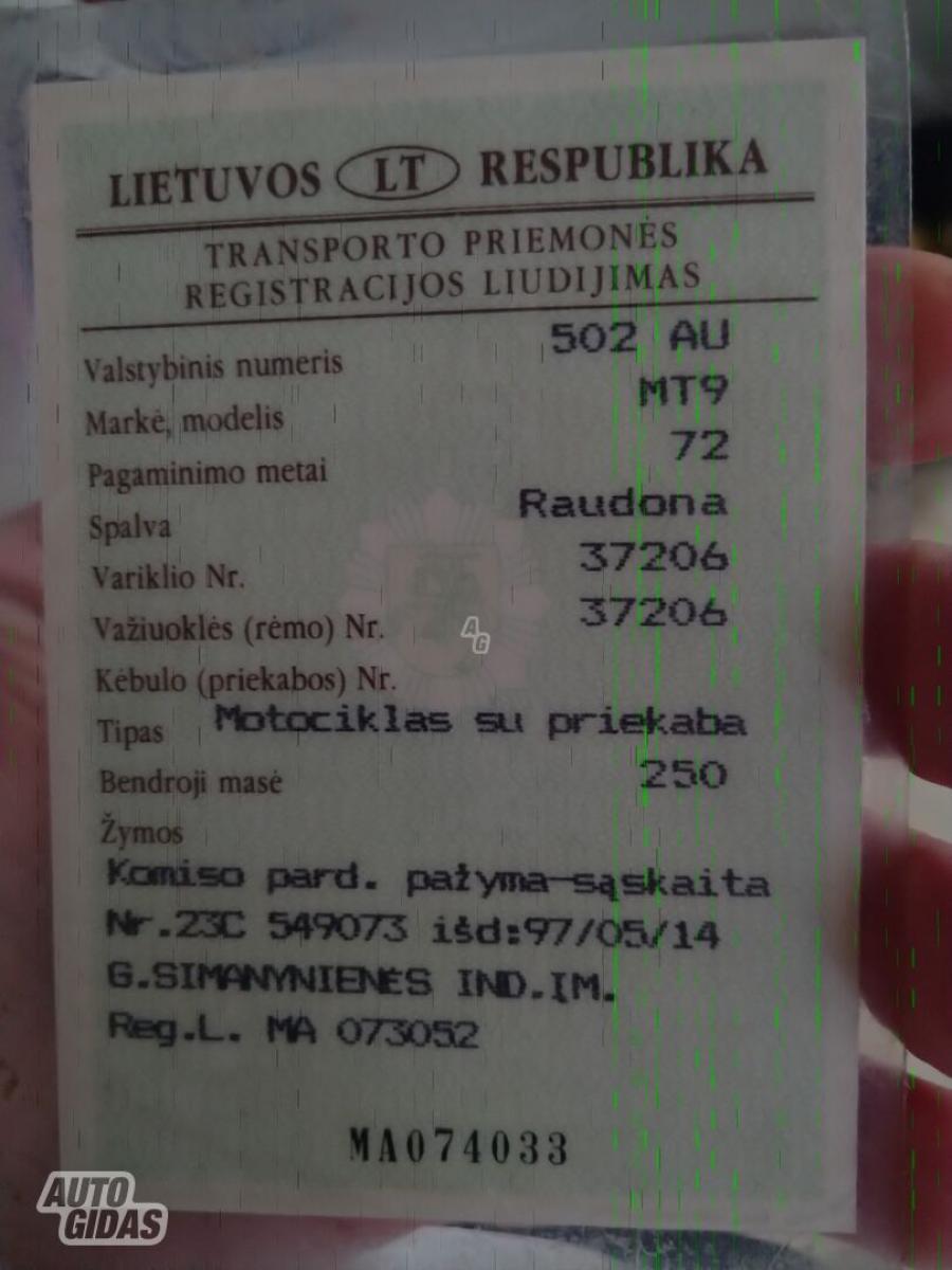Dnepr MT 9 1972 Druskininkai, ar dzinēja tilpumu 0.00 L un nobraukumu 0 tūkst. km par 600 €, foto 13 vietnē AUTOMOTO.COM.LV
