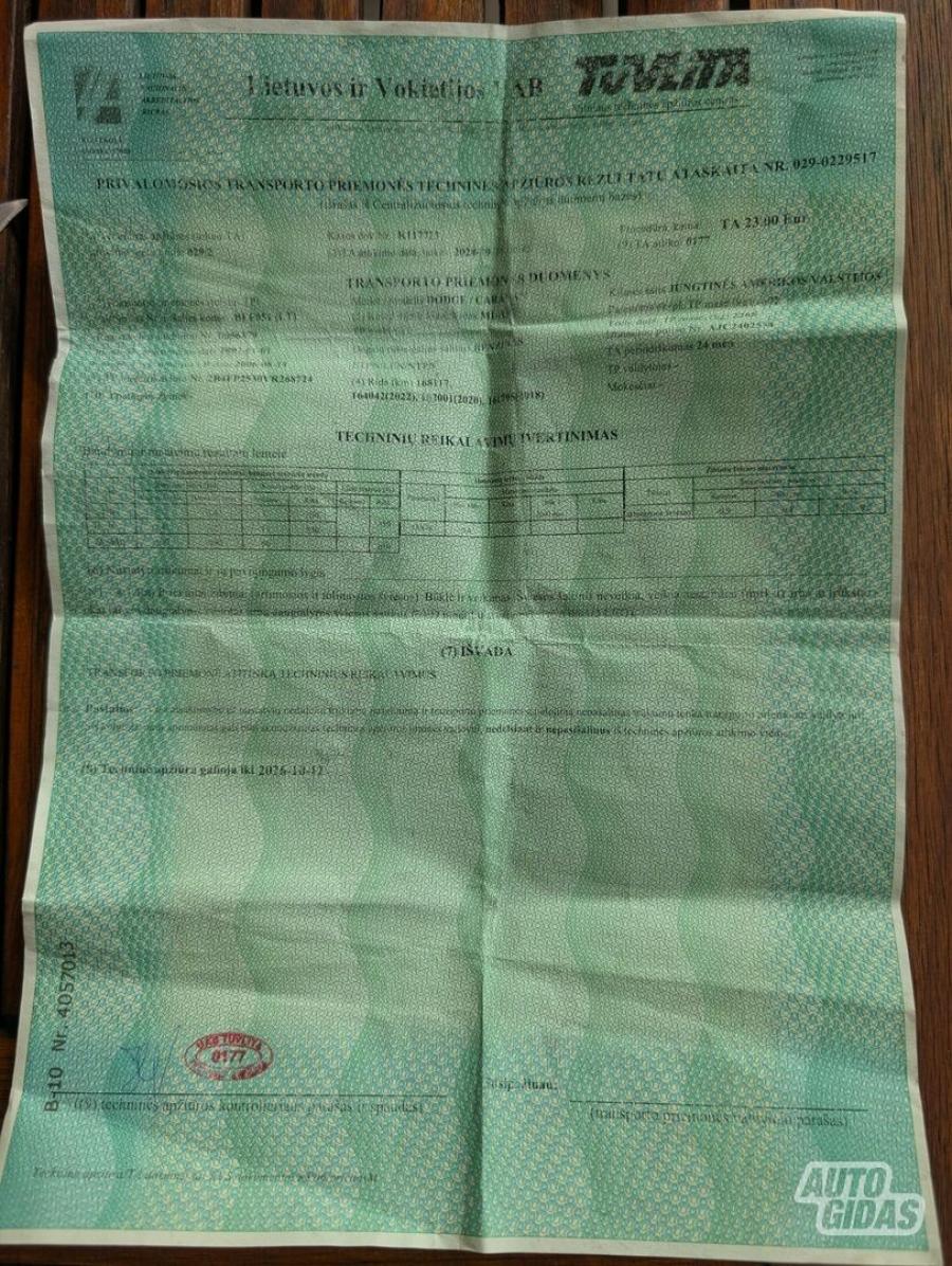 Додж Караван 1997 в Вильнюс, объемом двигателя 3.00 л и пробегом 170 тыс. км за 800 €, фото 17 на AUTOMOTO.COM.LV